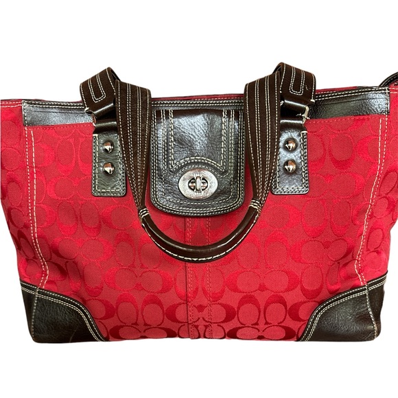 Coach | Bags | Coach Red Satchel Handbag | Poshmark